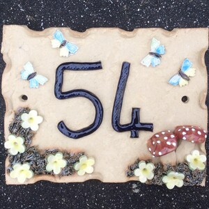 House Number Plaque, Ceramic Door Numbers, Yard Sign, Address Plaque ...