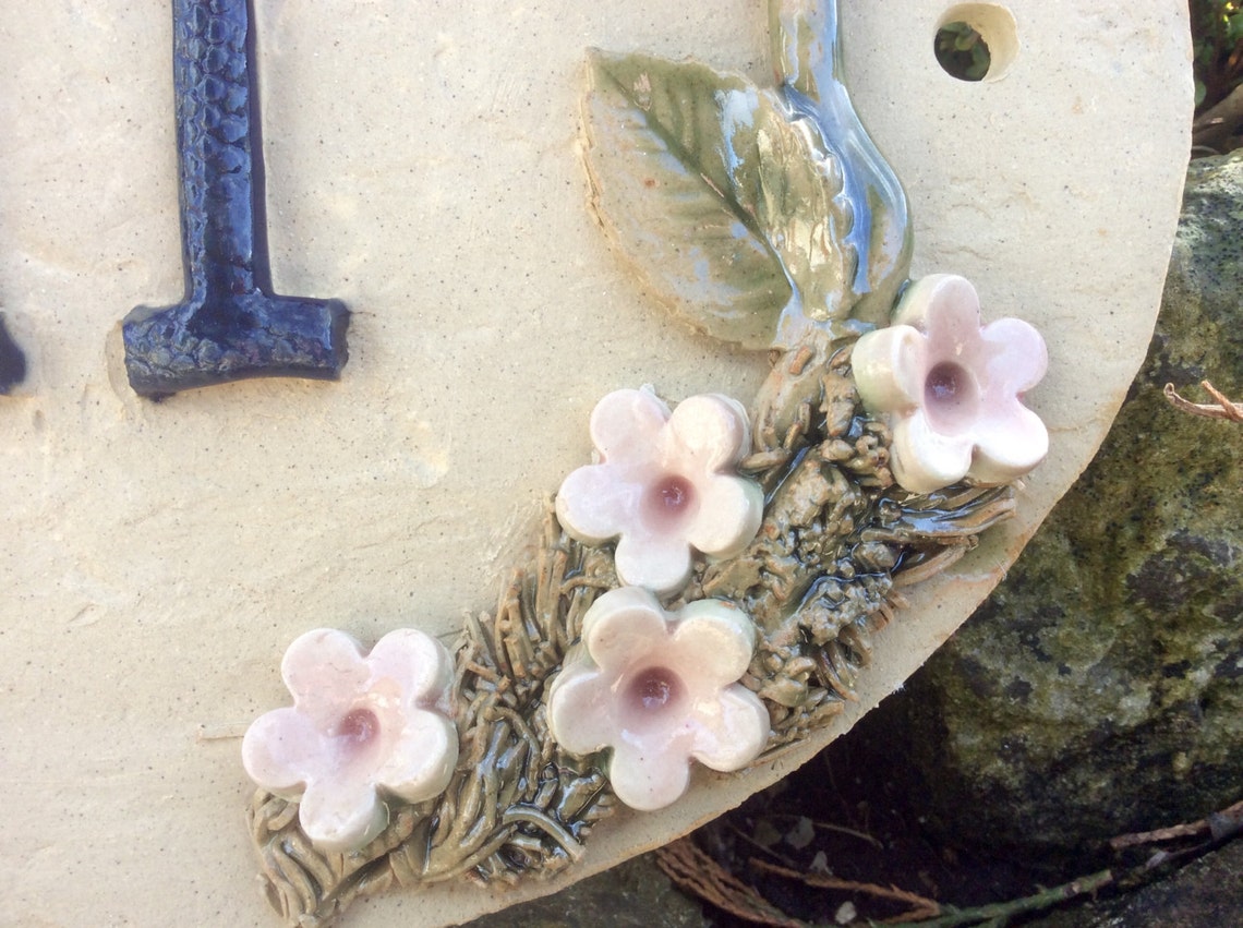 House Number Plaque Ceramic Door Numbers Yard Sign Home | Etsy UK