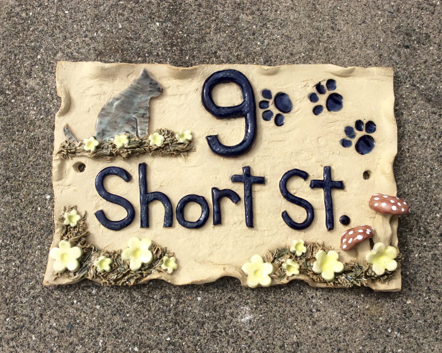 Ceramic House Name Sign, Personalised Address Number Plaque. - Etsy UK