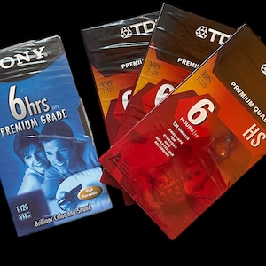 VHS TAPE SET…3 T.d.k.and Sony…6 Hour Tapes…t-120…wrapped…2000s #w.bx4 ...