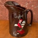REDWARE SYRUP Pitcherrooster on a Red Roof Hand Paintedbrown Lustre ...