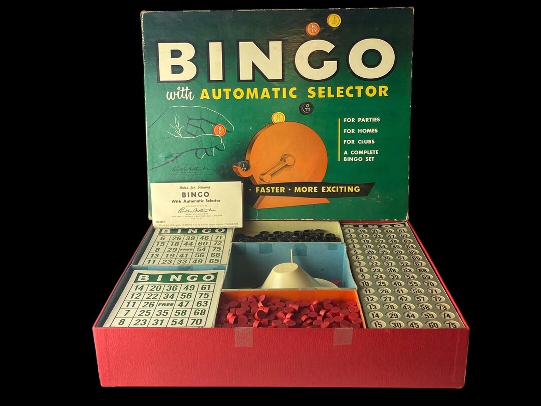 BINGO Game…with Automatic Selector…parker Bros…75 Plastic Call Numbers ...