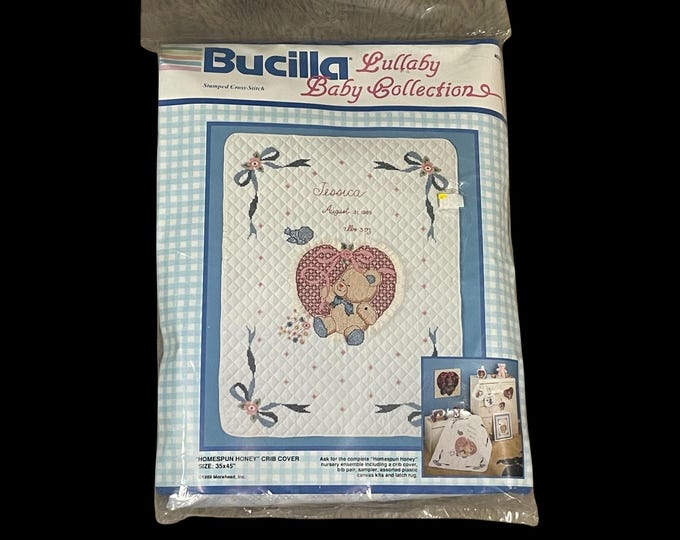 CRIB COVER CROSSSSTITCH Kit…bucilla…quilted Stamped Cross Stitch…crib ...