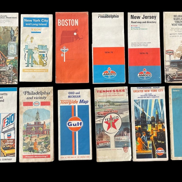 Vintage Road Maps - Etsy