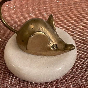 BRASS MOUSE PAPERWEIGHT With Receipt/note Tail Spike on - Etsy