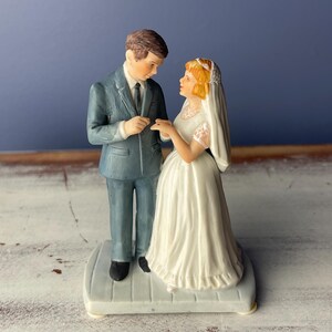 BRIDE & GROOM FIGURINE… Miniature…bisque Porcelain…inspired by the Art ...