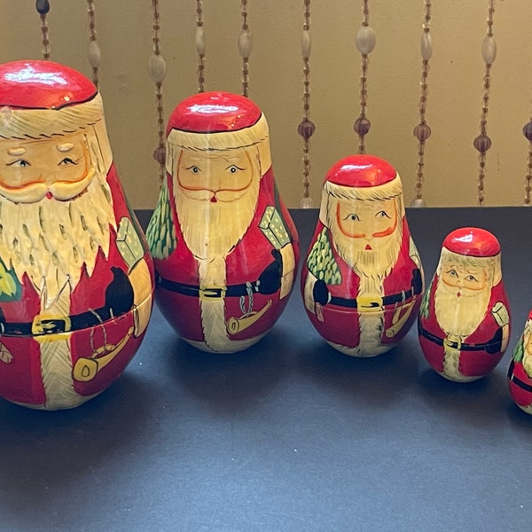 Santa Nesting Dolls - Etsy