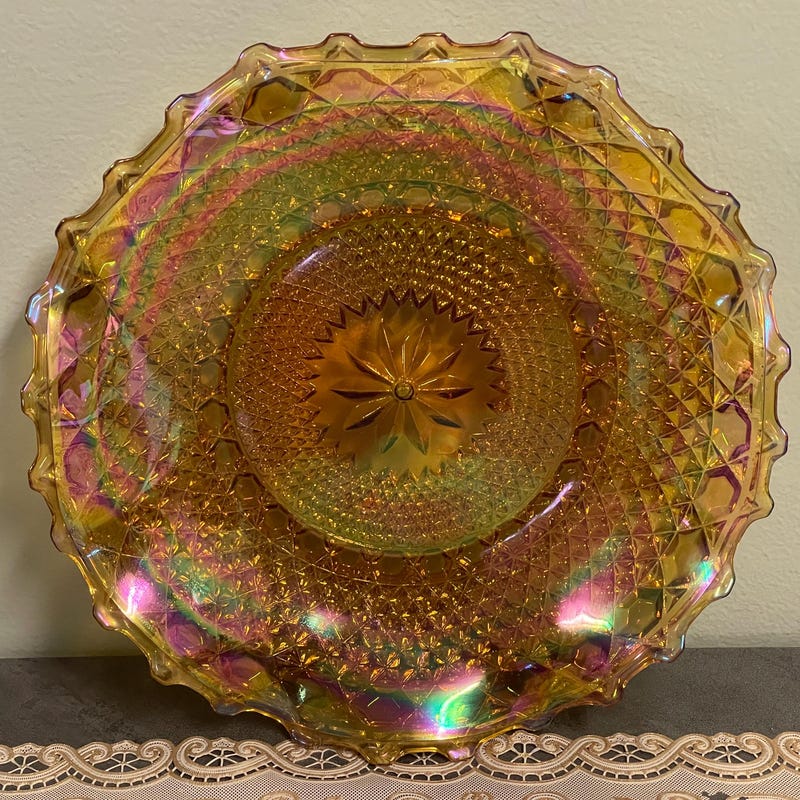Carnival Glass Plate - Etsy