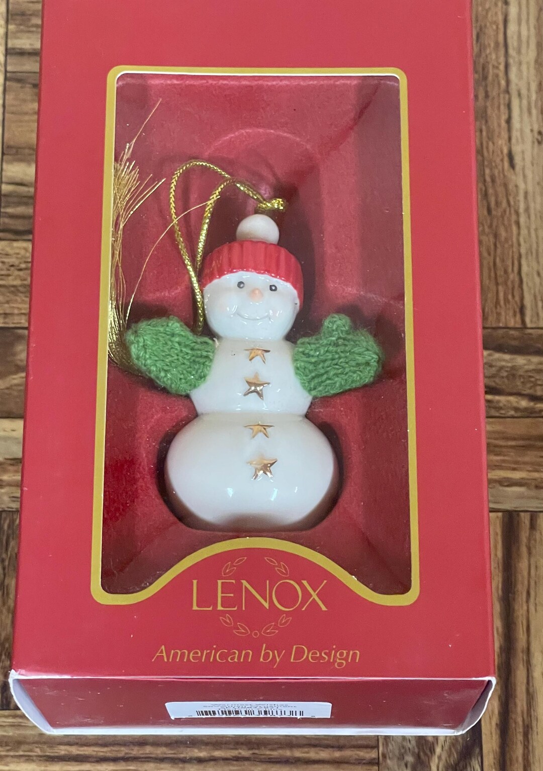 LENOX SNOWMAN ORNAMENT…. ”warmest Wishes”….827821…gold Tassel Hanging ...