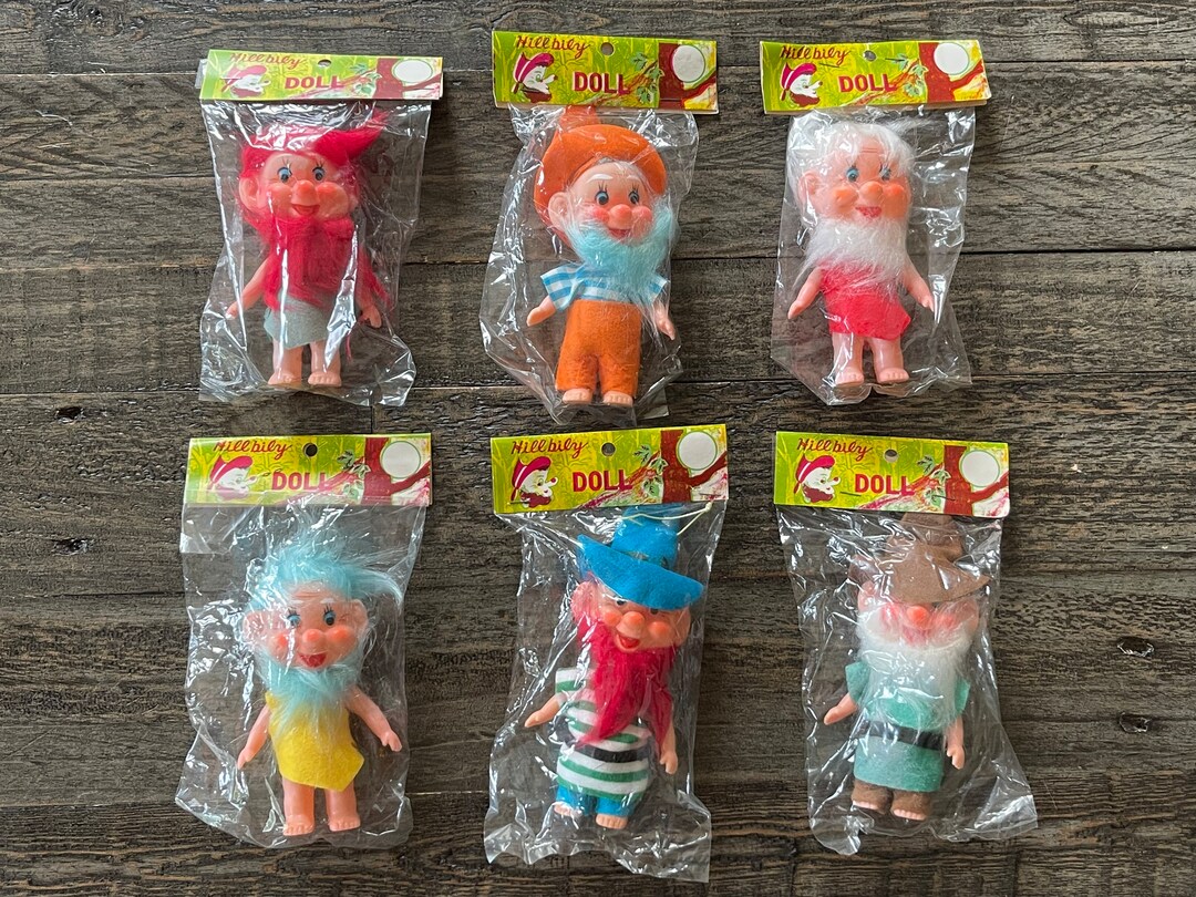 HILLBILLY Dolls…set of 6…soft Hair, Felt Clothing…soft .& Squishy ...