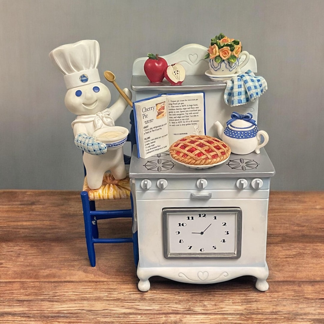 PILLSBURY DOUGHBOY Clock…”time for Pie”…danbury Mint…baking Cherry Pies ...
