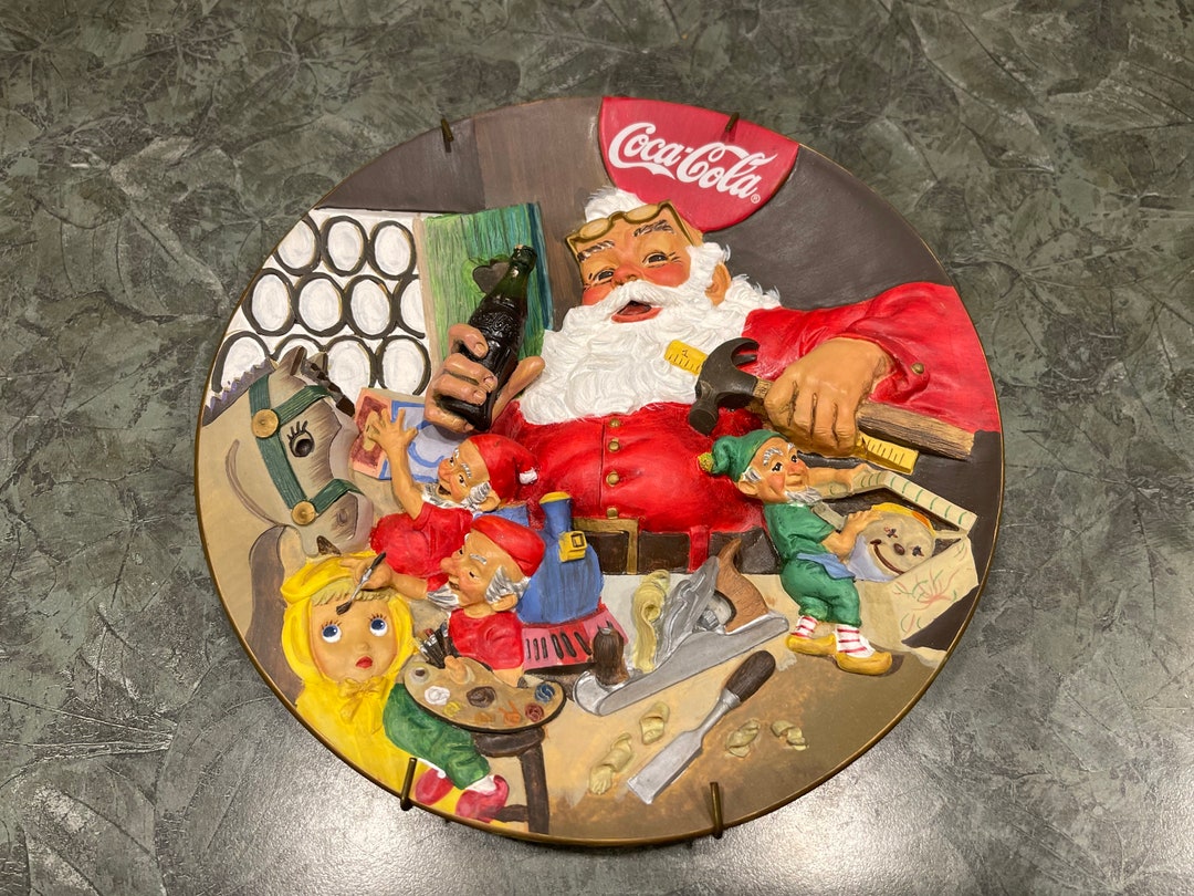 COCA-COLA Plate…”santa’s Coca-cola Workshop”…limited Edition…hand ...
