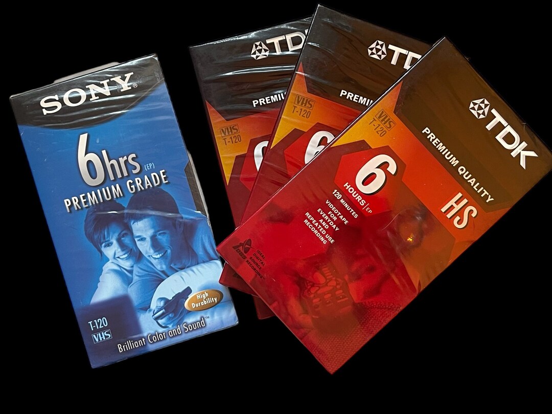 VHS TAPE SET…3 T.d.k.and Sony…6 Hour Tapes…t-120…wrapped…2000s #w.bx4 ...