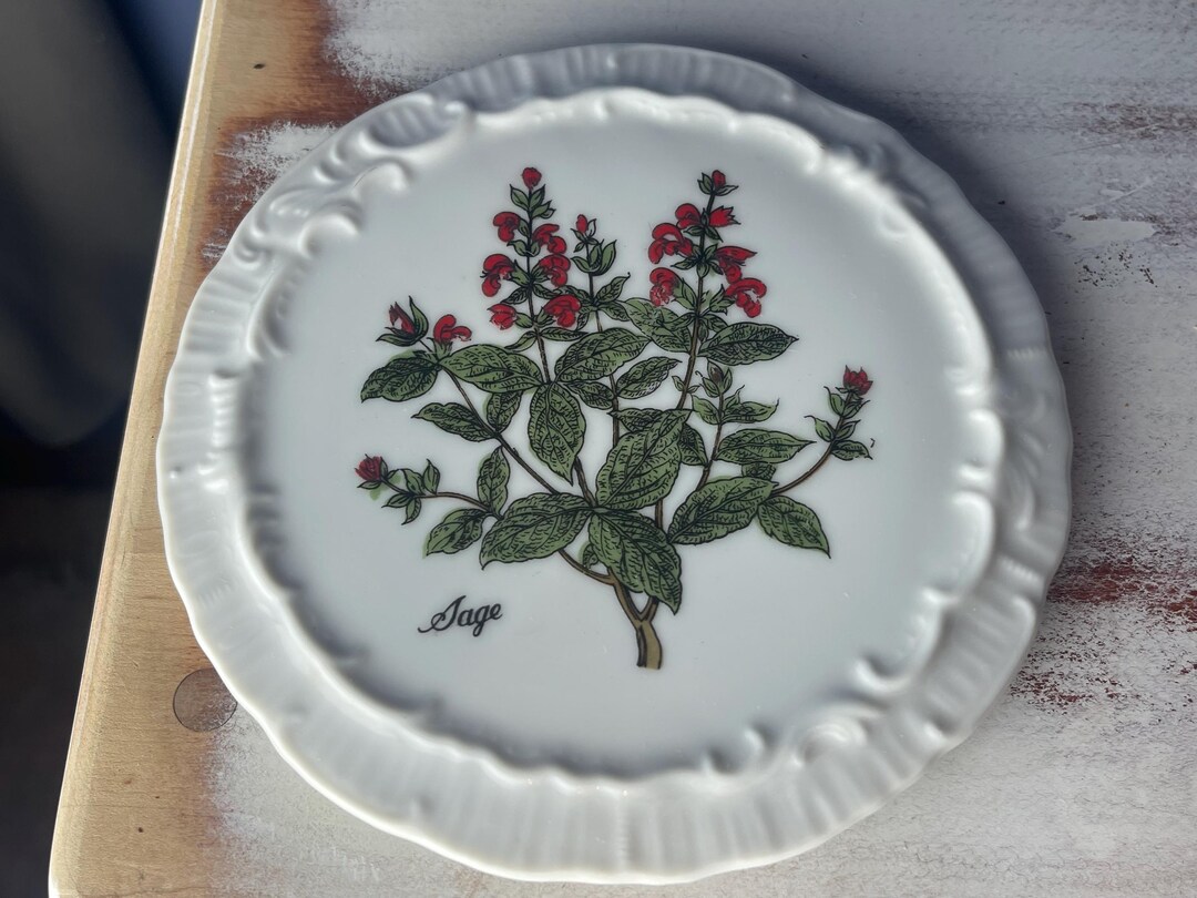 SAGE Plate/trivet…andrea by Sadek…with Bottom Display Plate…sage Plant ...