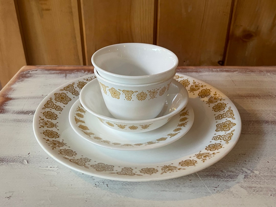 CORELLE “BUTTERFLY GOLD” Replacement Pieces…set of 5…dinner Plate, Tea ...