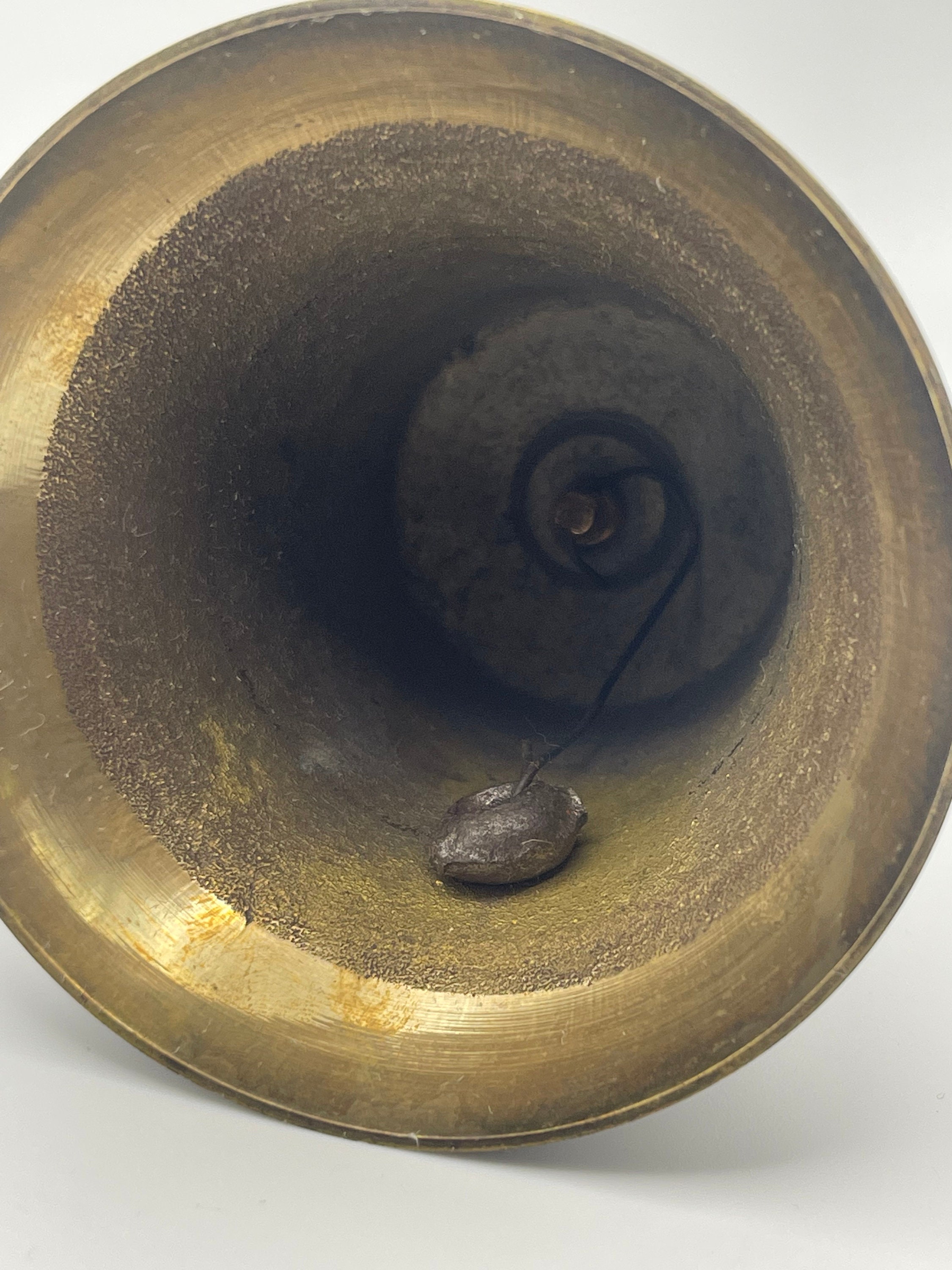 NAUTICAL BRASS Bell…ship Wheel Handle…ringing Bell…ornate Hand Bell ...