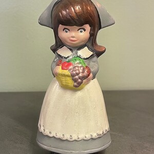 HAND PAINTED Pilgrims…glazed Ceramic…set of 2…fruit Basket and Musket ...