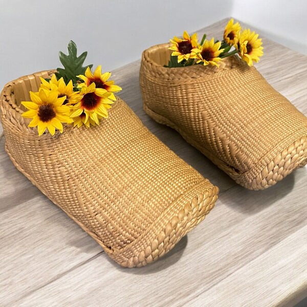 Woven Straw Shoes - Etsy