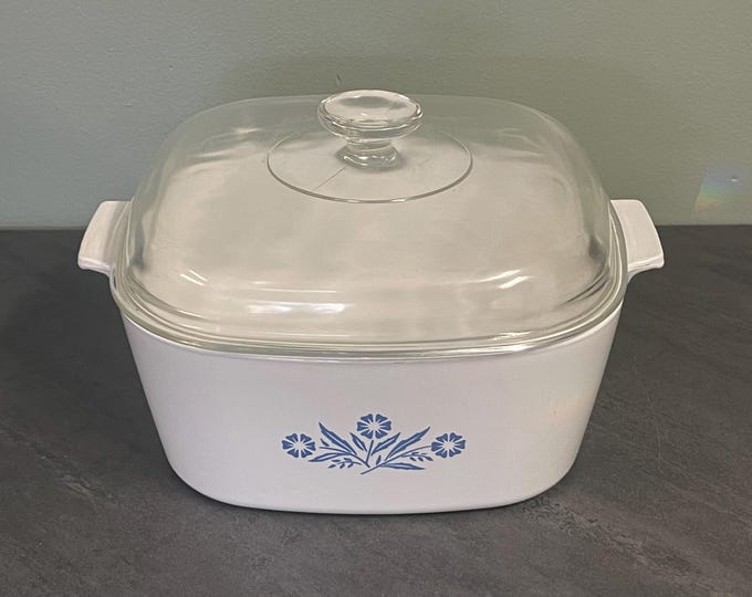 CORNING WARE CASSEROLE Dish…. ”blue Cornflower”…4 Quart…dutch Oven…p-84 ...