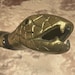 LARGE BRASS SNAKE Figurepencopainted Black Sections and Eyestextured ...