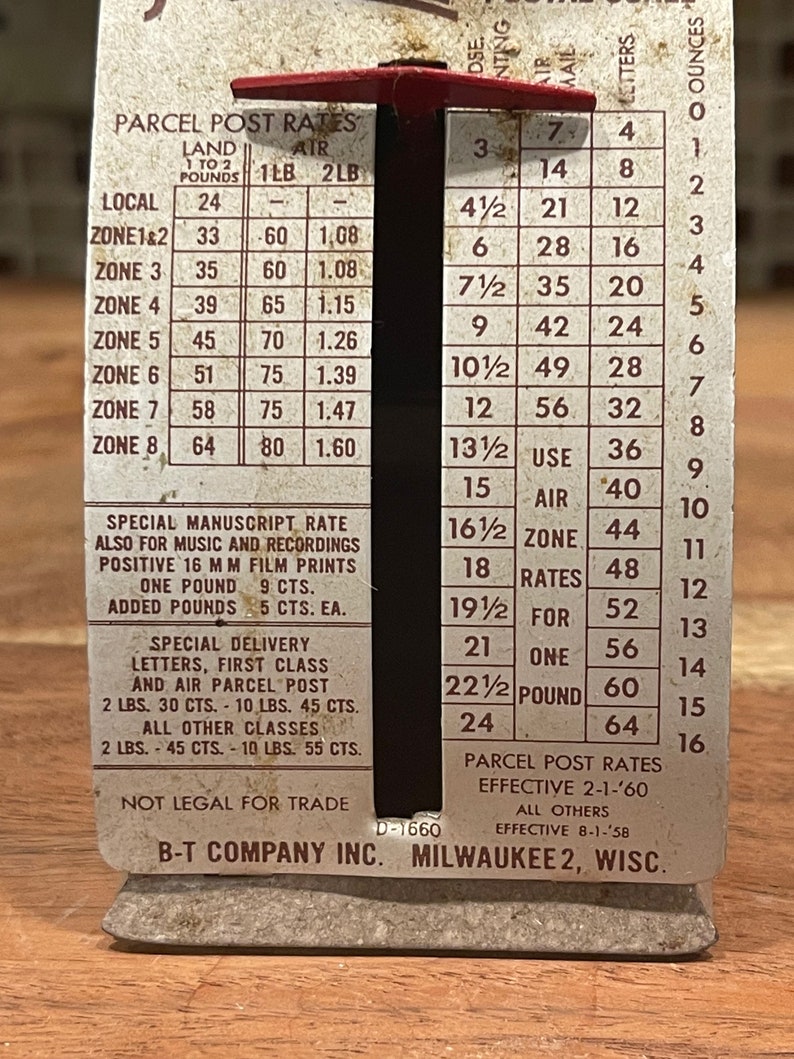 MITE POSTAL Scale…post Office Letter Scale…metal…beige…1970…b-t Company ...