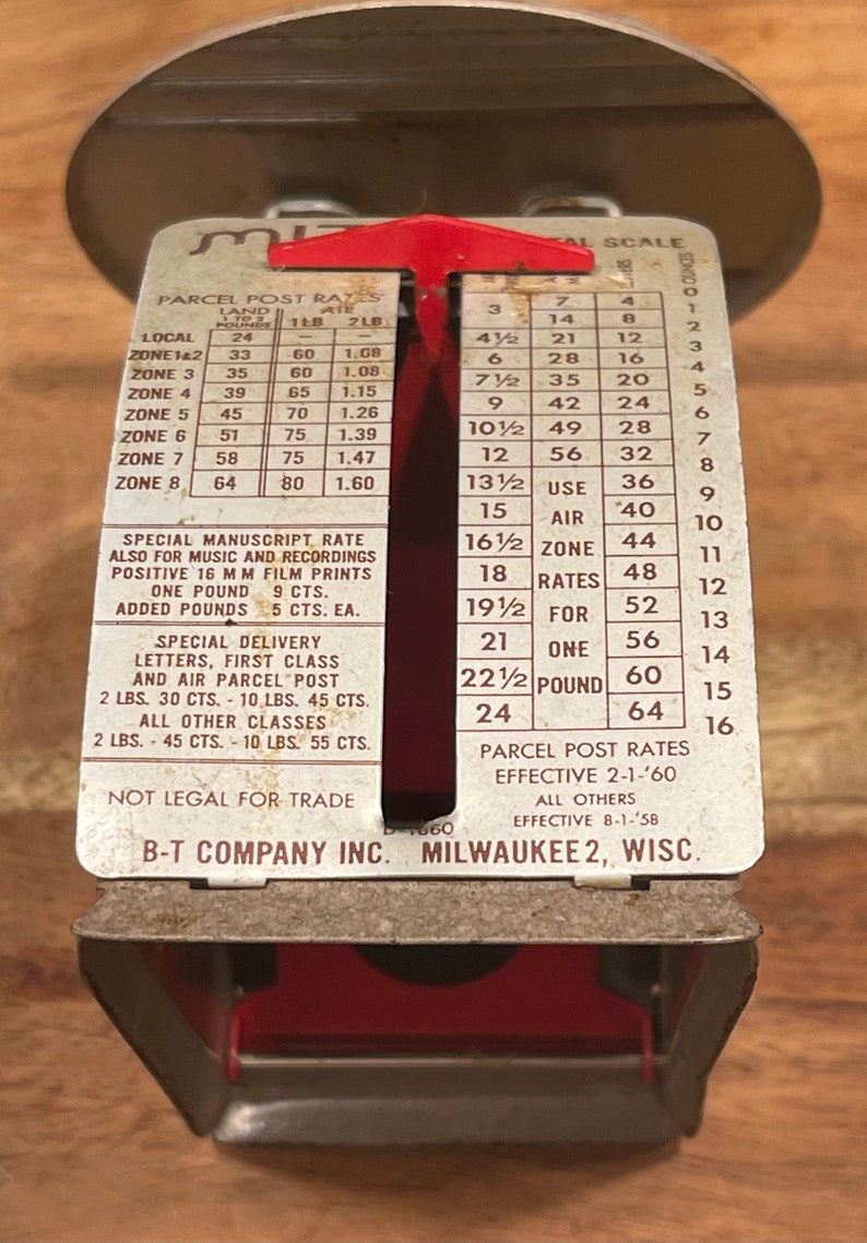 MITE POSTAL Scale…post Office Letter Scale…metal…beige…1970…b-t Company ...