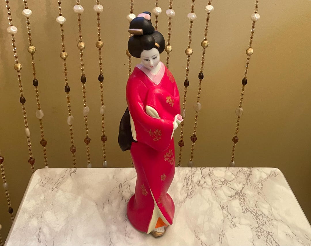 GEISHA SAKE Decanter…seyei…house of Kosha…porcelain…hand Decorated…red ...