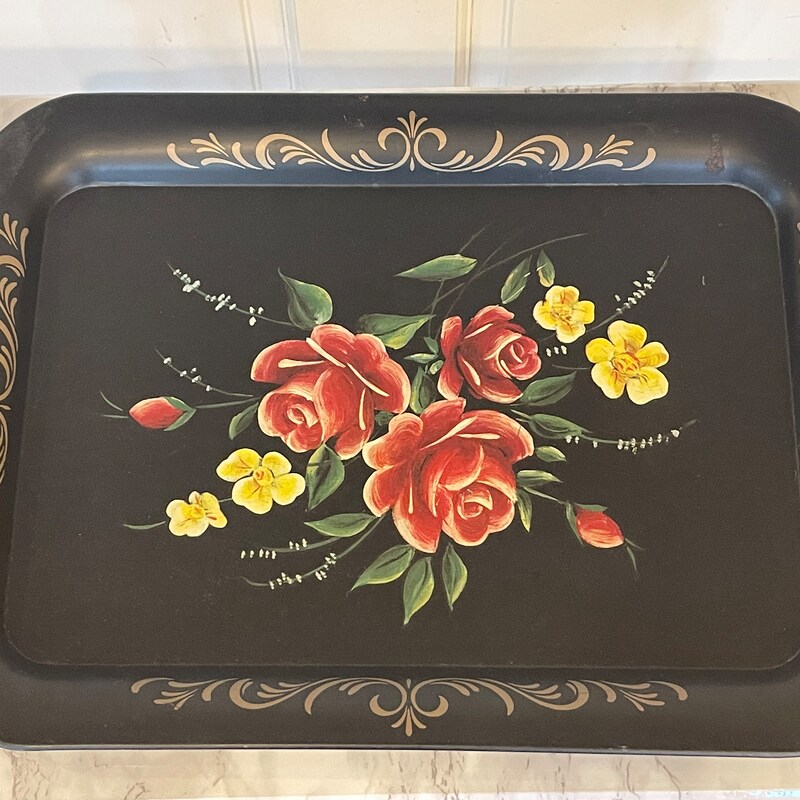 Tole Painted Tray - Etsy