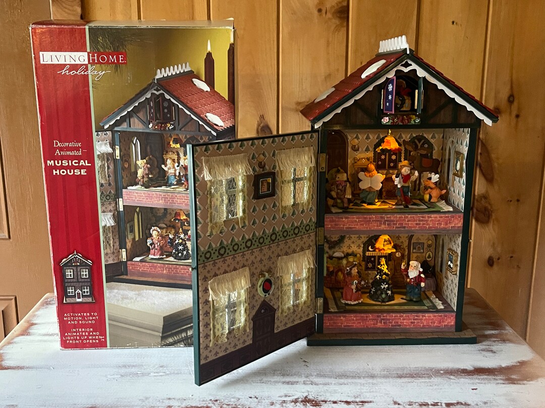 ANIMATED MUSICAL House…living Home…wind Up…christmas House…light Up ...