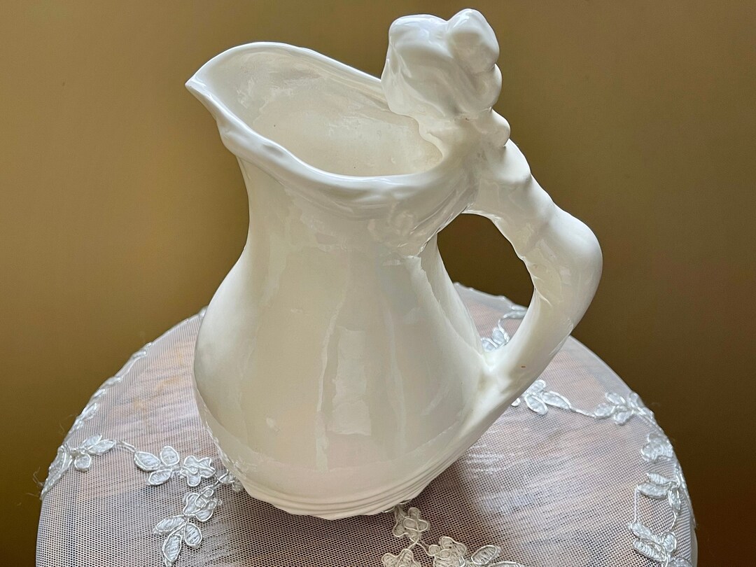 CERAMIC LADY Pitcher…with Lady Handle…hand Painted…1980s #000BX1 - Etsy