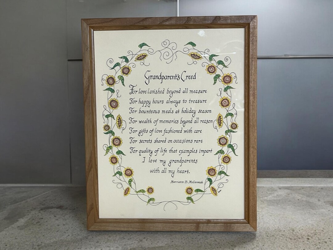 GRANDPARENT’S CREED Wallhanging…large…grandparent Poem…wooden Frame ...