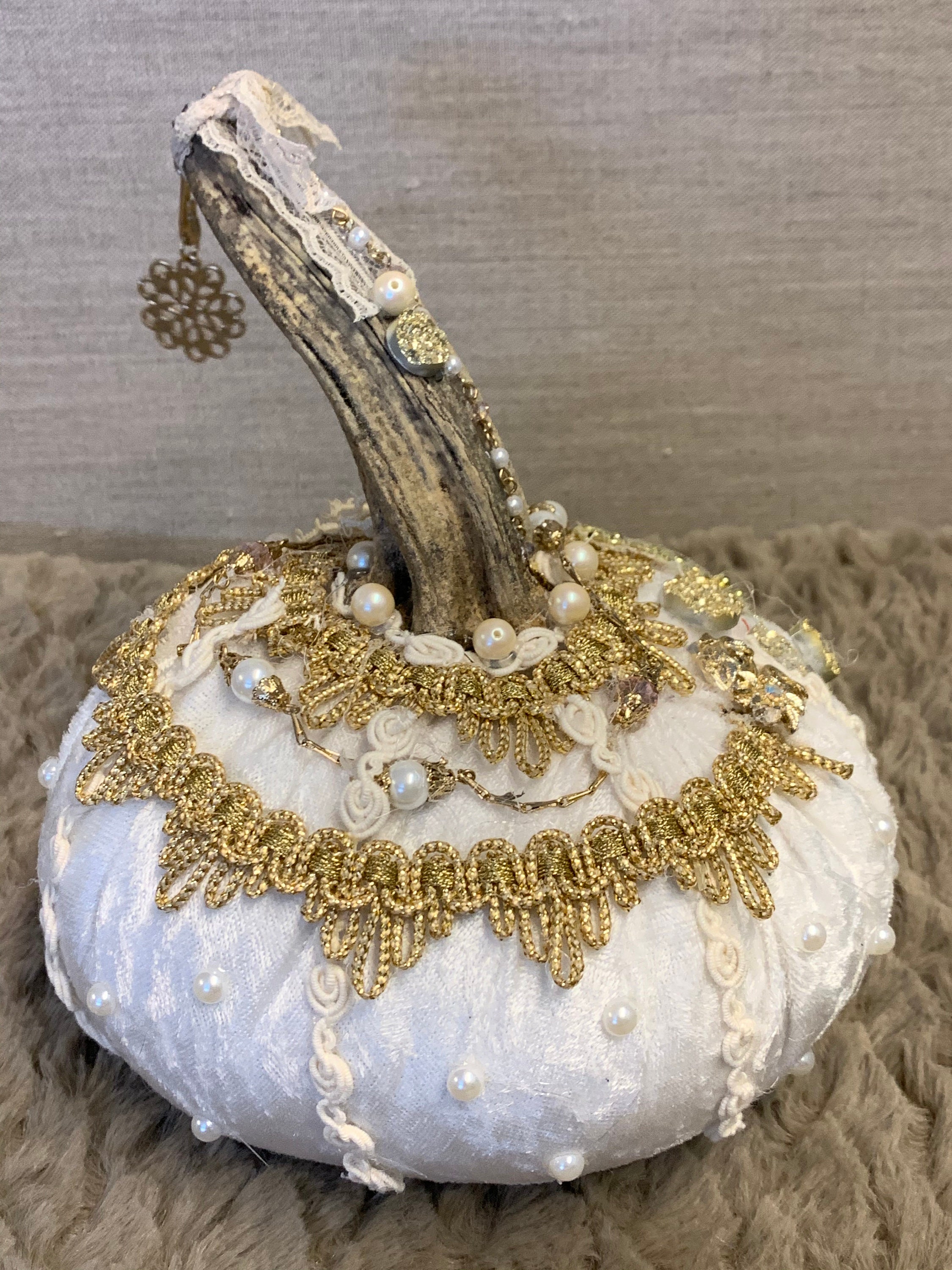 Pearl...a FABRIC PUMPKIN That Sparkles | Etsy