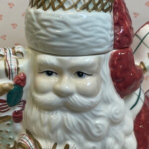 SANTA TEA Pot…avon…santa Holding a Nutcracker, Stocking and Present ...