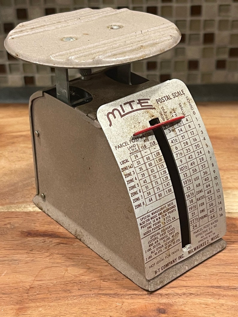 MITE POSTAL Scale…post Office Letter Scale…metal…beige…1970…b-t Company ...