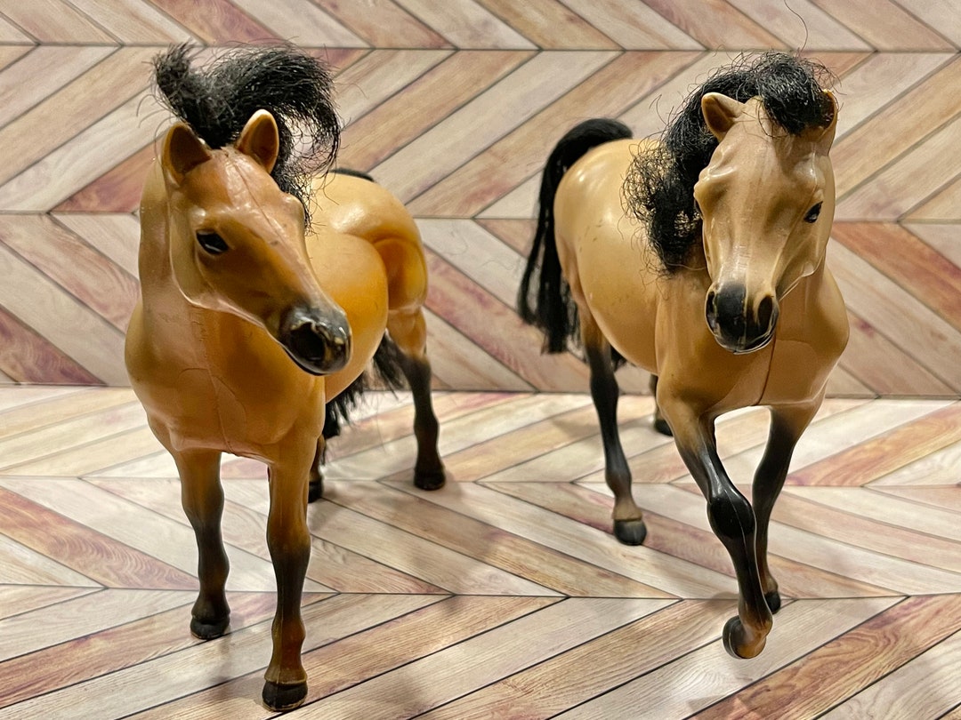MARCHON Horses…set of 2…brown and Black…black Brush-able Manes and ...