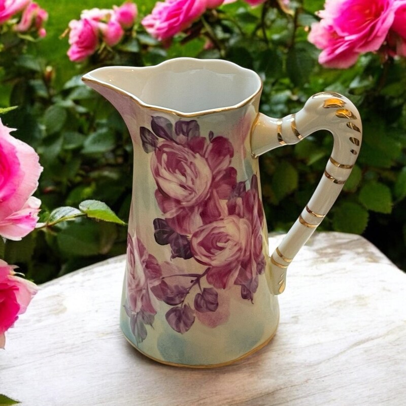 Pink Rose Pitcher - Etsy