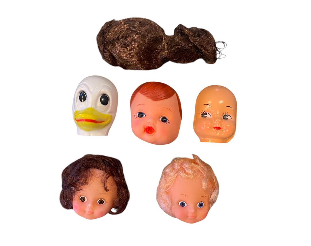 DOLL MASKS & Wig…girl Face Masks…5 Face Masks and One Doll Wig…doll ...