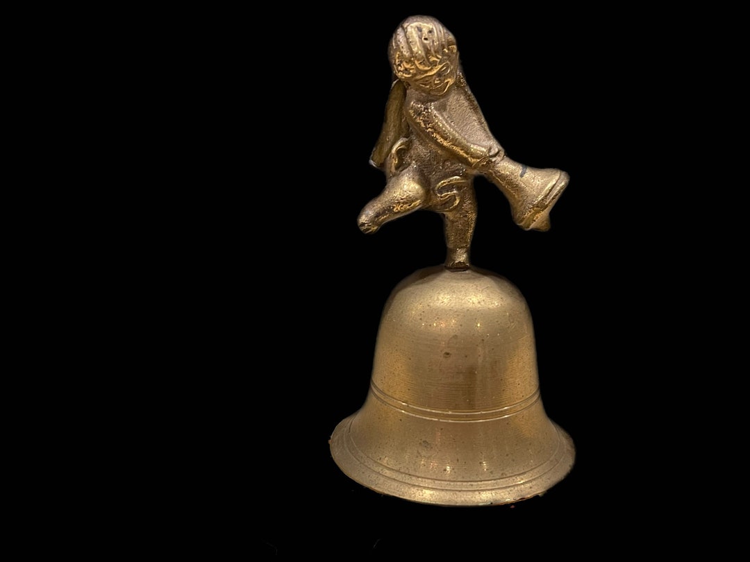 BRASS ANGEL Bellwinged Cherubchristmas Church Bellhandbellsolid ...