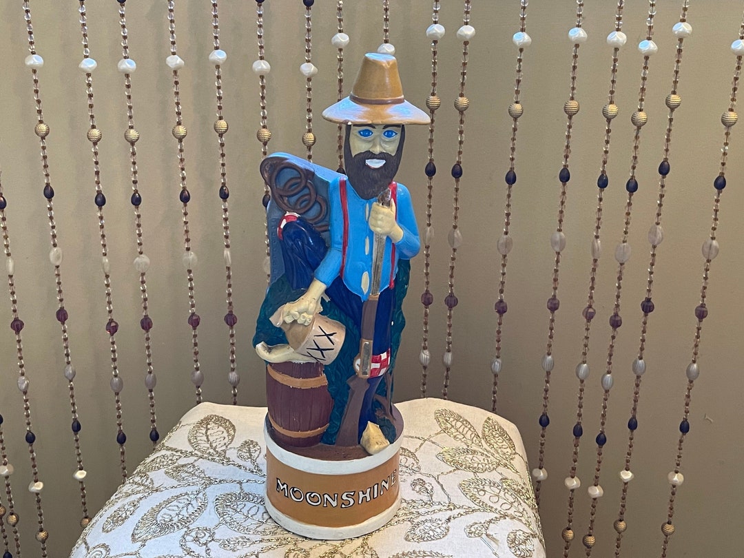 MOONSHINE HILLBILLY Decanter…hand Painted Ceramic Decanter…12 ...