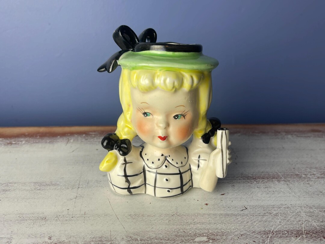 LADY HEAD Vase…royal Sealy…umbrella Girl With Upturned Arm…holding ...