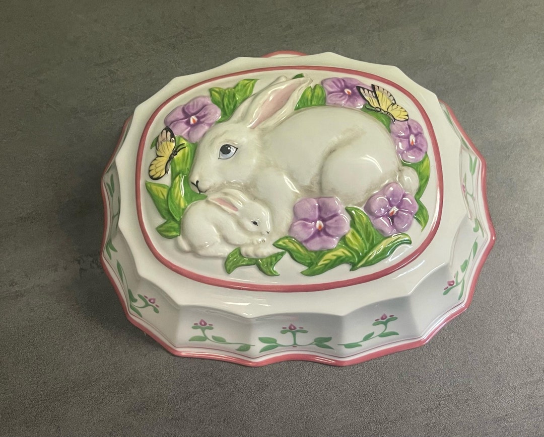 RABBIT JELLO Mold…le Cordon Bleu…franklin Mint…porcelain Mold …hanging ...