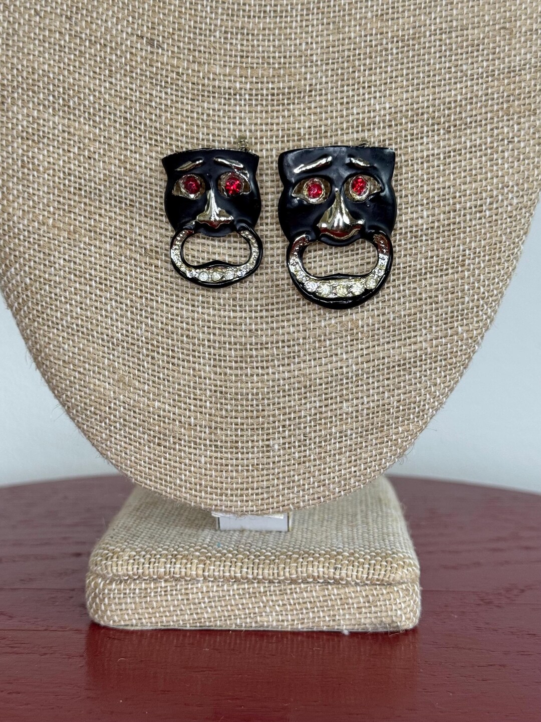 Vintage Set of Two Crying Drama Masks Faux Gemstones Brooches Greek ...