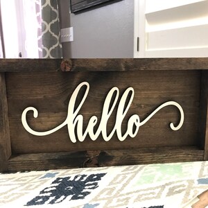 Mini Hello Wood Sign, Laser Cut Hello Sign - Etsy