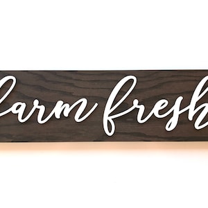 Farm Fresh Farmhouse Sign Wall Hanging Decor Wood Sign Wooden - Etsy