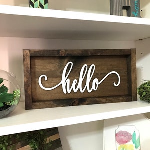 Mini Hello Wood Sign, Laser Cut Hello Sign - Etsy