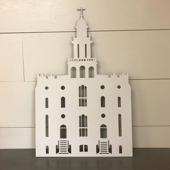 LDS Temple Cutout Wood Laser Cut Temple St. George and Salt | Etsy