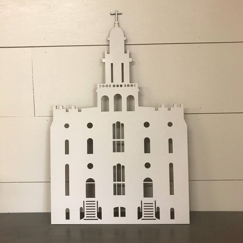 LDS Temple Cutout Wood Laser Cut Temple St. George and Salt - Etsy