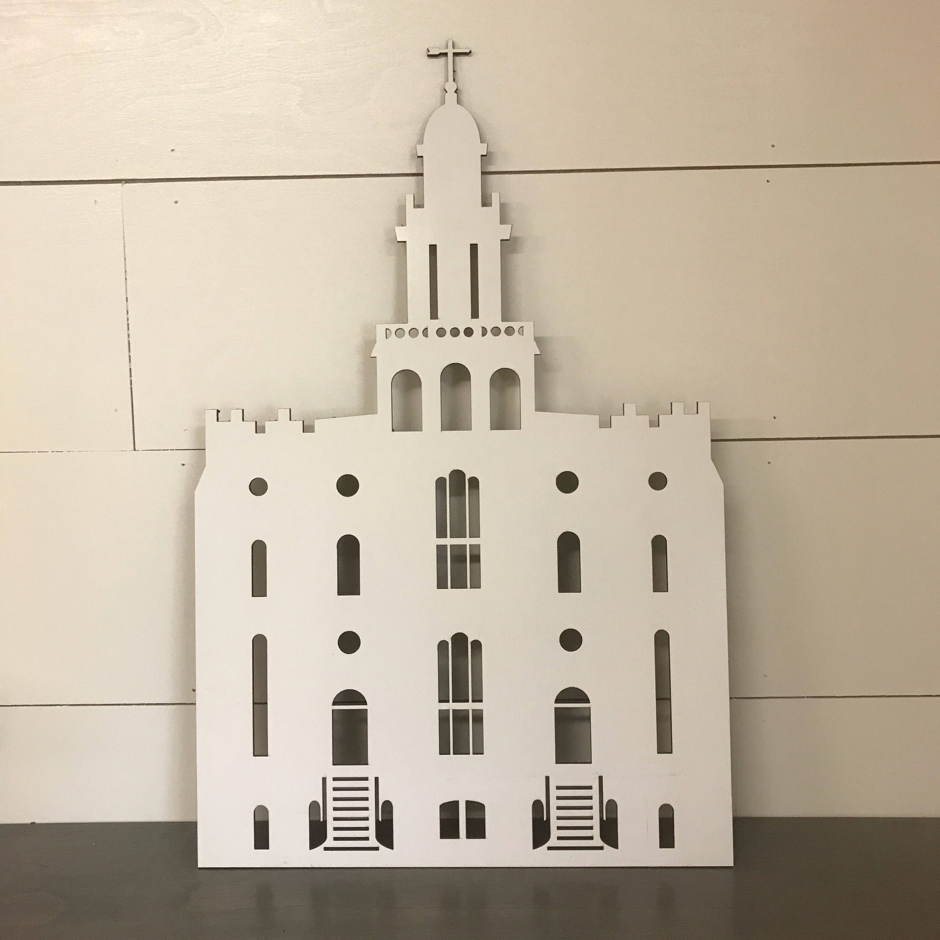 LDS Temple Cutout Wood Laser Cut Temple St. George and Salt | Etsy
