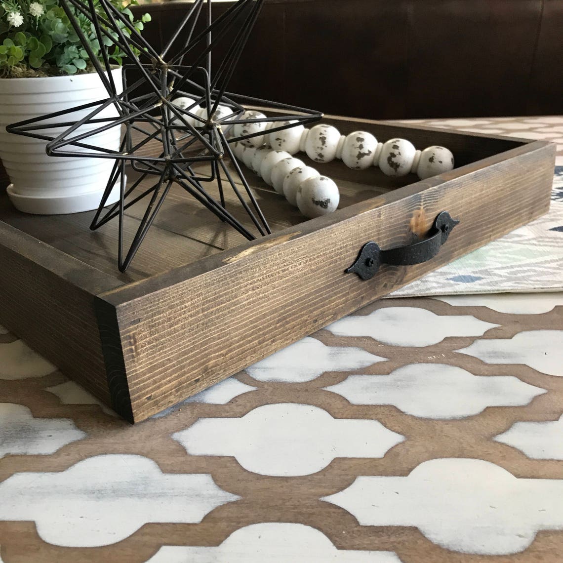 Rustic Wood Coffee Table Tray Home Decor Ottoman Tray - Etsy