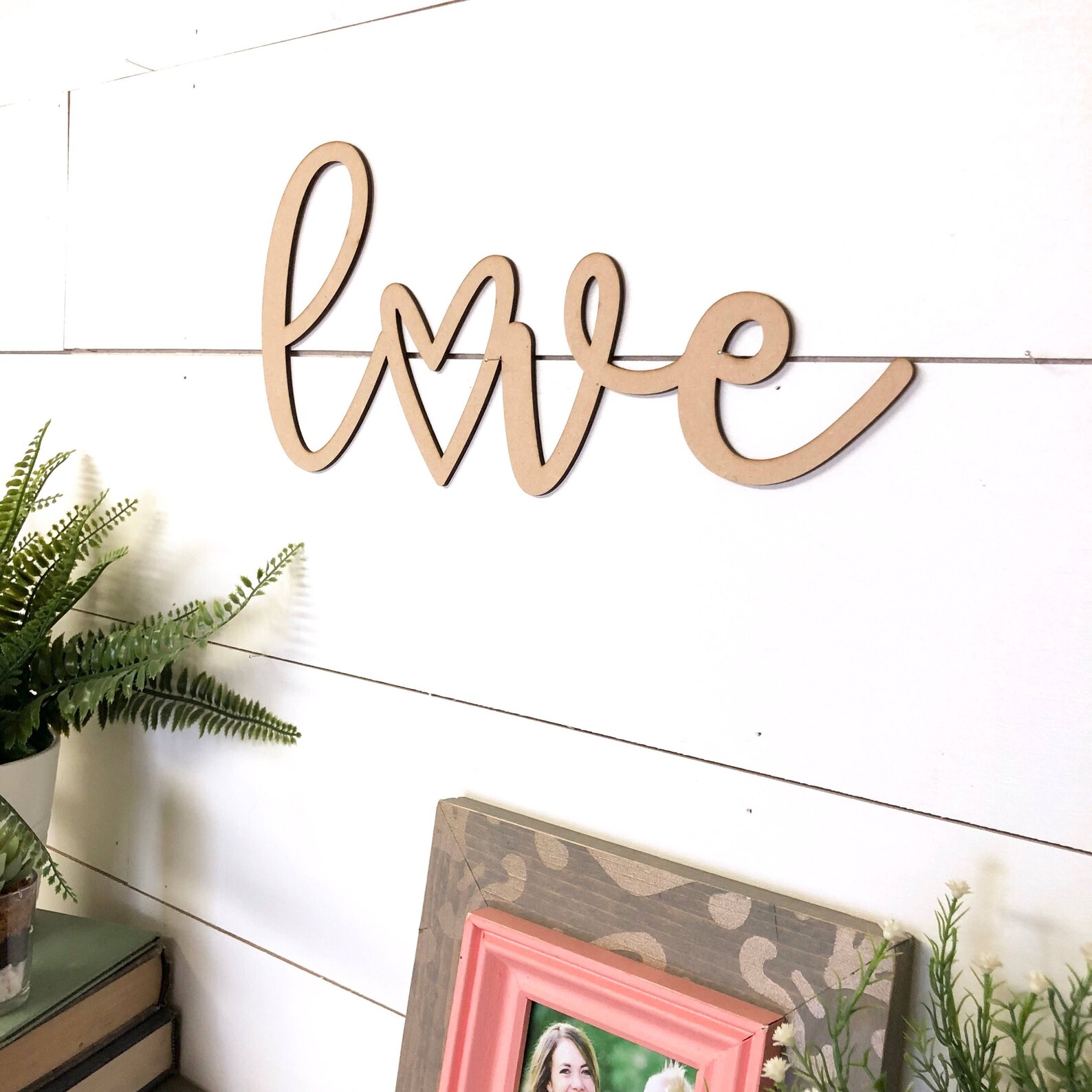 Love Wood Cutout Valentine's Day Home Decor Red Love Wood - Etsy